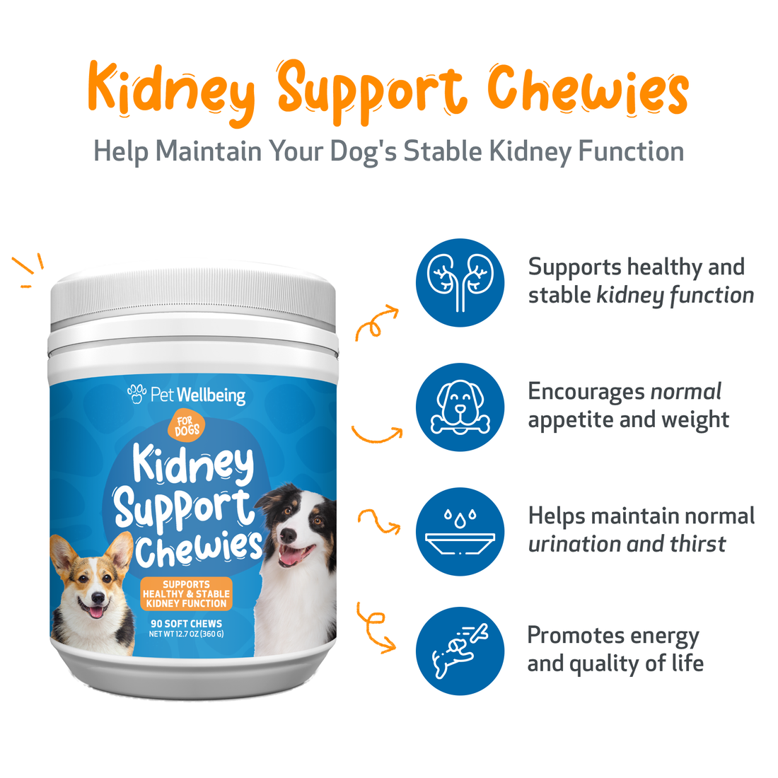 Kidney Support Chewies - Fluid Balance and Kidney Health for Dogs | Pet ...